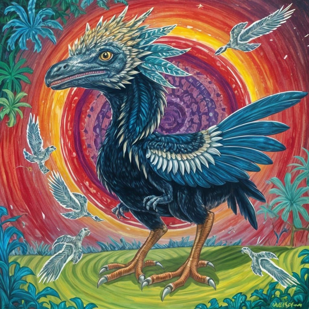 Paradise Raptor - Surreal Bird Dinosaur Emerges in Tropical ...