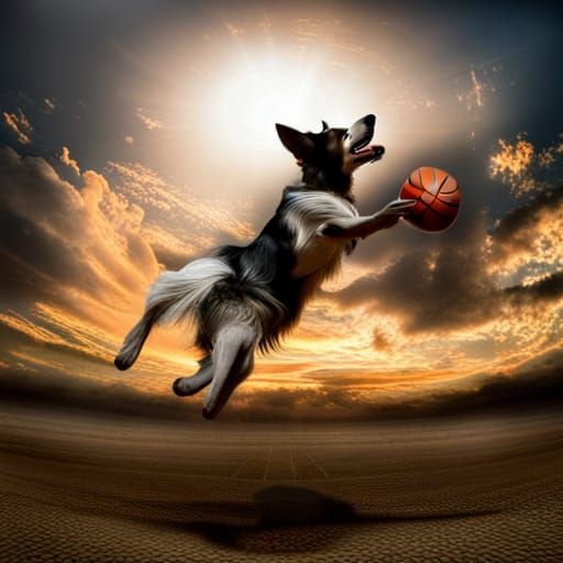 A dog playing Basketball - AI Generated Artwork - NightCafe Creator