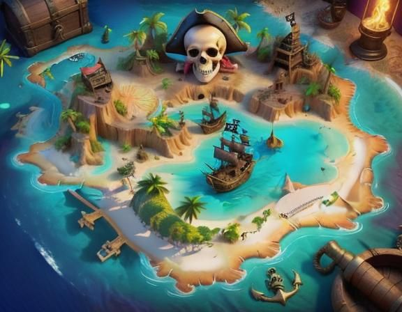 Treasure map - AI Generated Artwork - NightCafe Creator