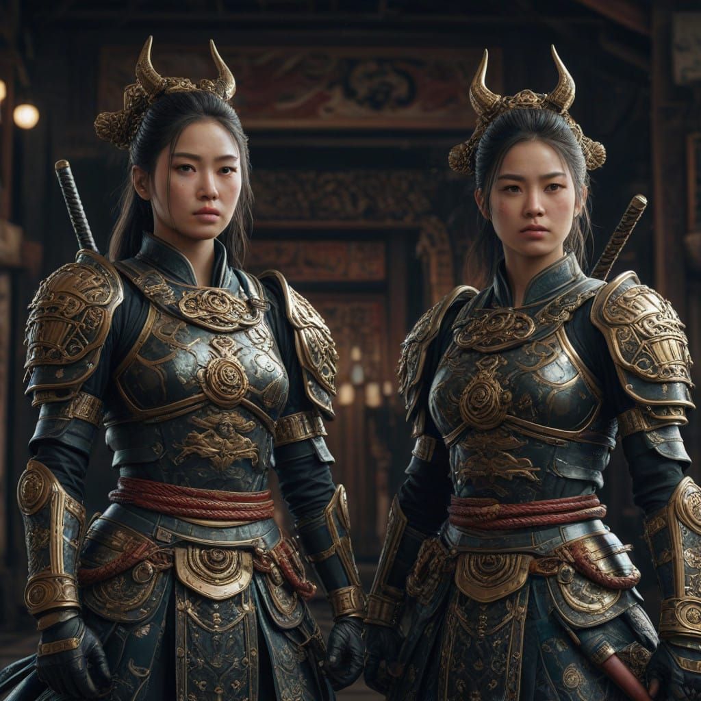 Goddesses of the Orient: Stunning Asian Samurai in... - AI Art