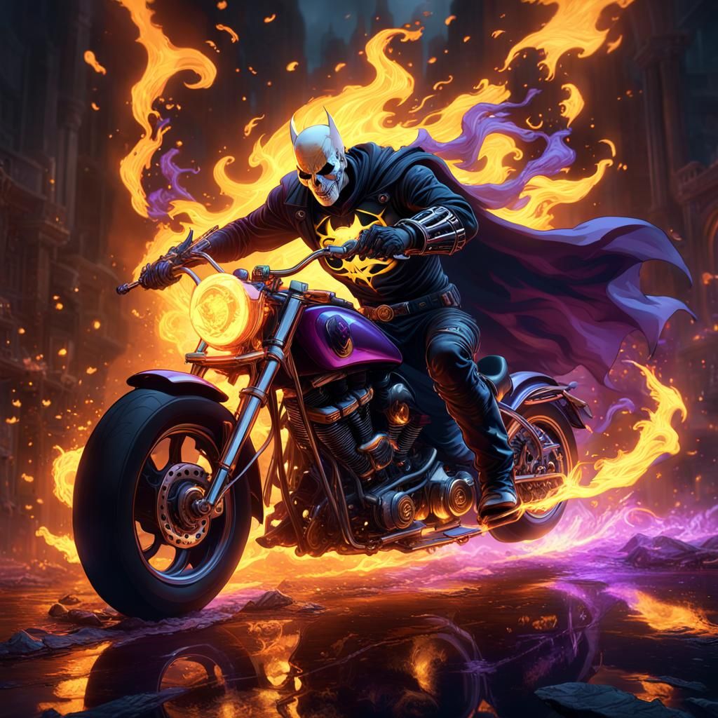 Ghost Rider Batman - AI Generated Artwork - NightCafe Creator