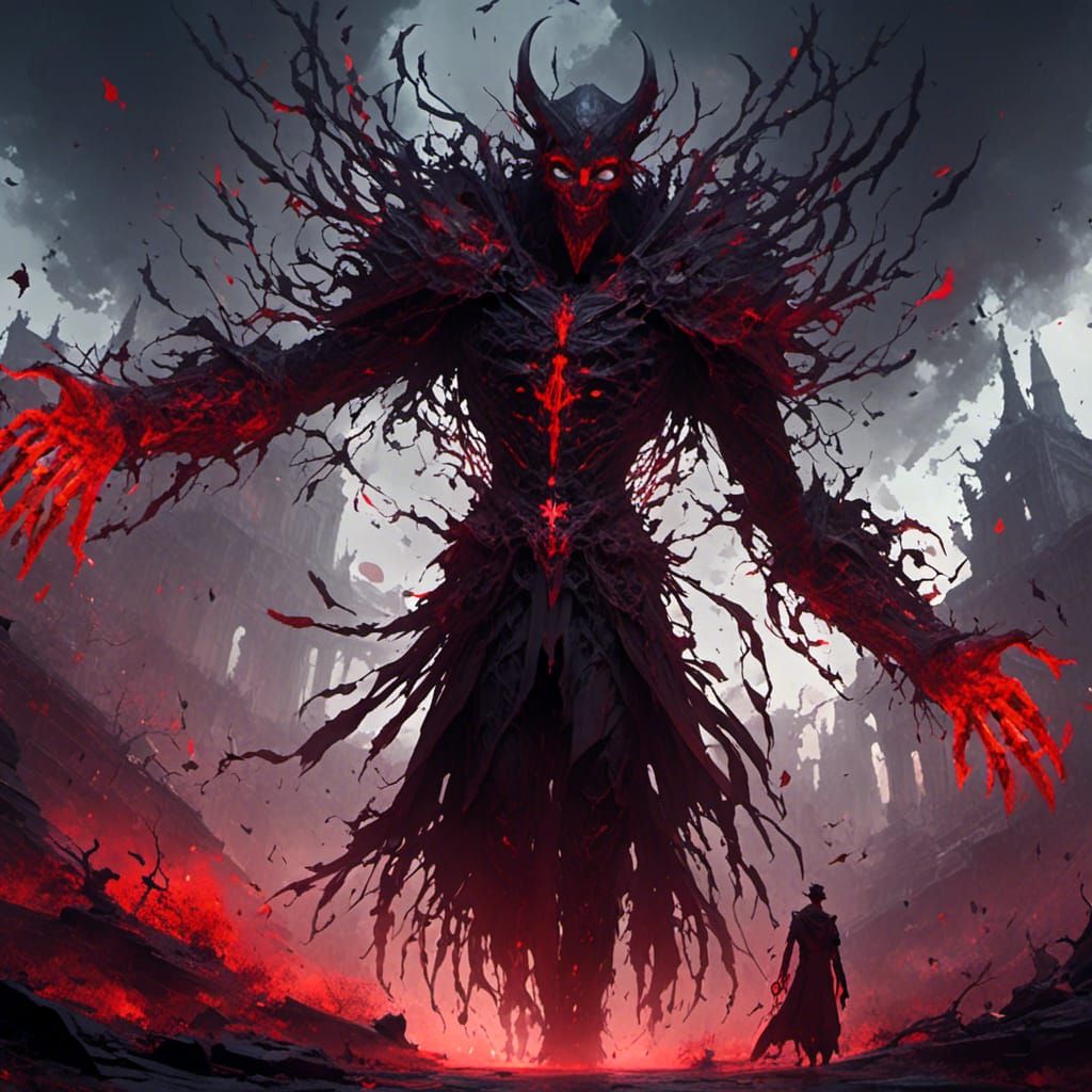 Necromancer and demon - AI Generated Artwork - NightCafe Creator