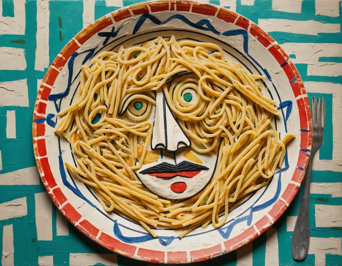 Wordplay: Pablo Picasso's potato and pasta plate painting - AI ...