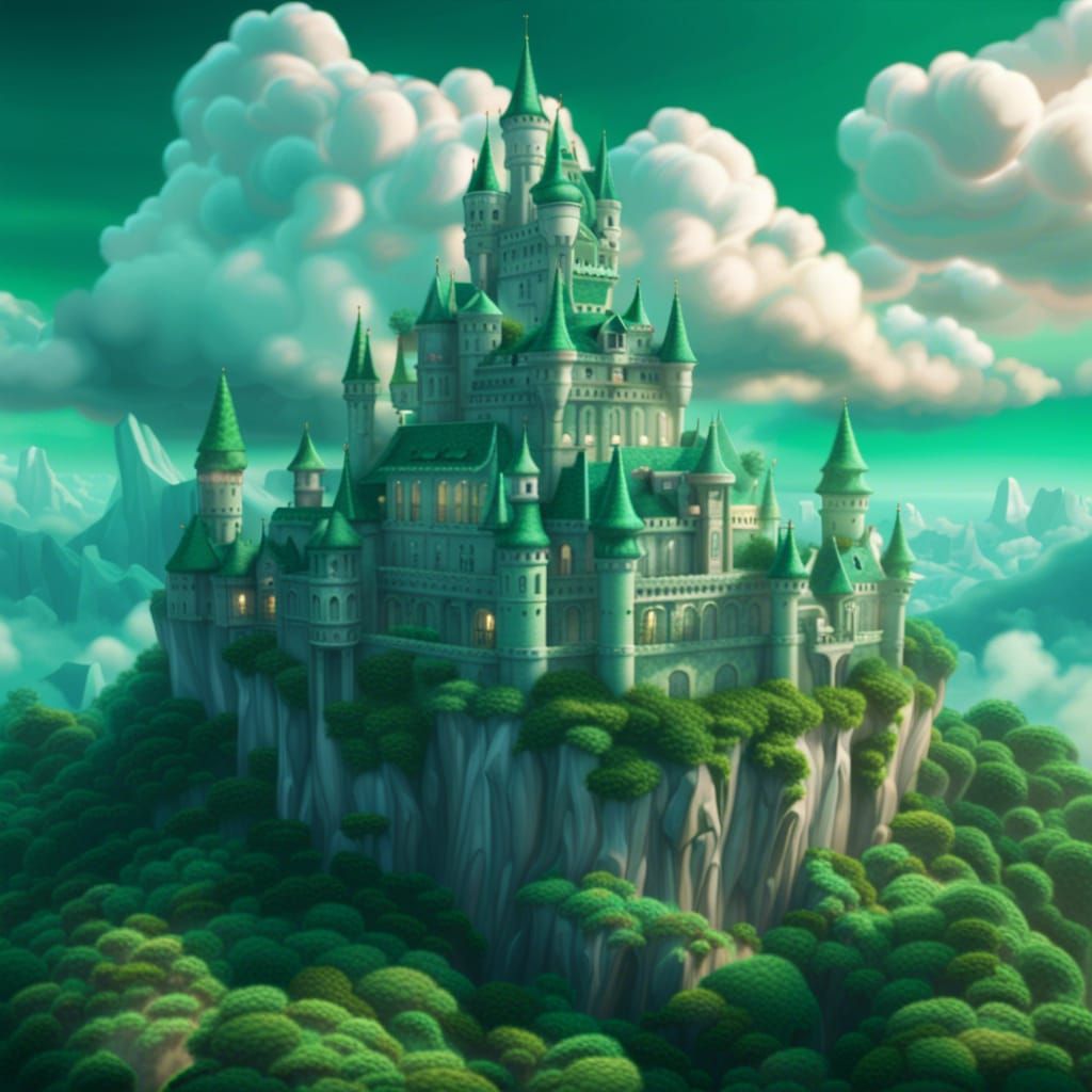 Emerald castle - AI Generated Artwork - NightCafe Creator