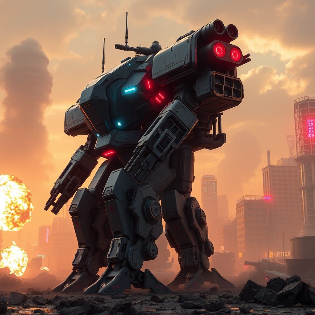 Titan Mech Division - Cyberpunk Titans of a Dystopian Citysc...