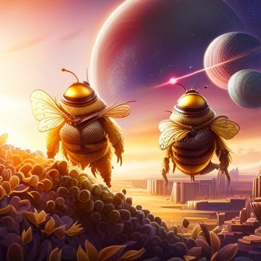 Space Bees - AI Generated Artwork - NightCafe Creator