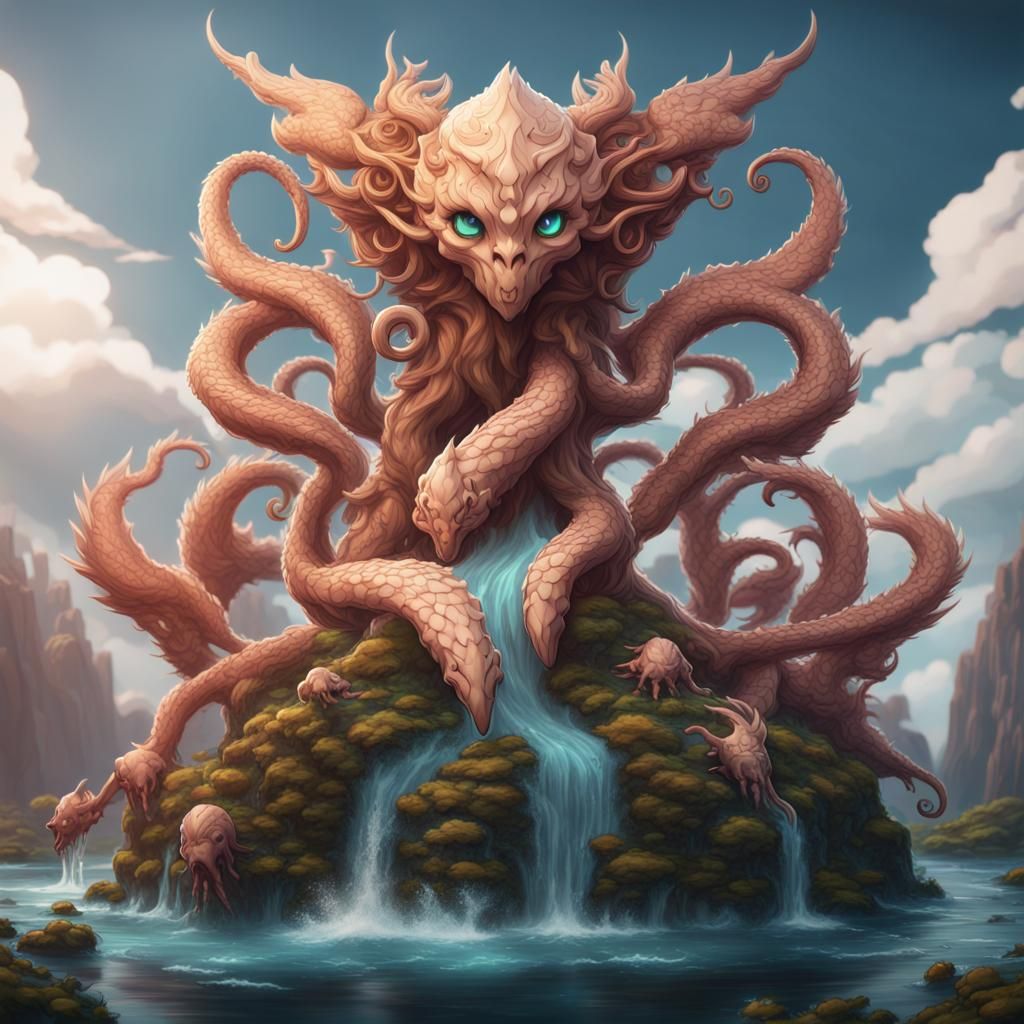 Chibi angelic Hydra - AI Generated Artwork - NightCafe Creator