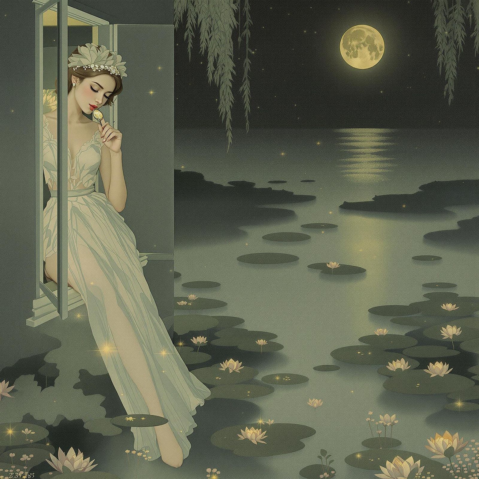 But now she sucks her thumb and wonders By the banks of her own lagoon