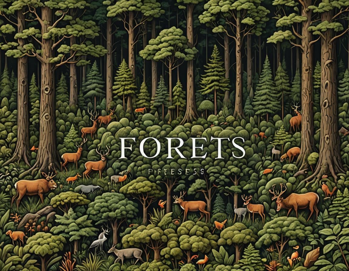 a highly detailed and realistic image of a sprawling forest landscape ...