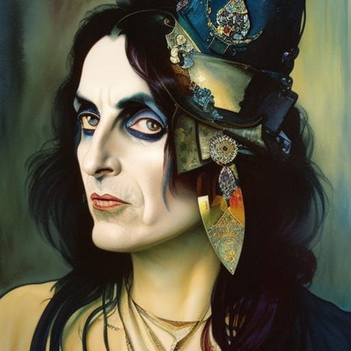 Alice Cooper, by Greg Rutkowski, Alphonse Mucha and Jordan Grimmer - AI ...