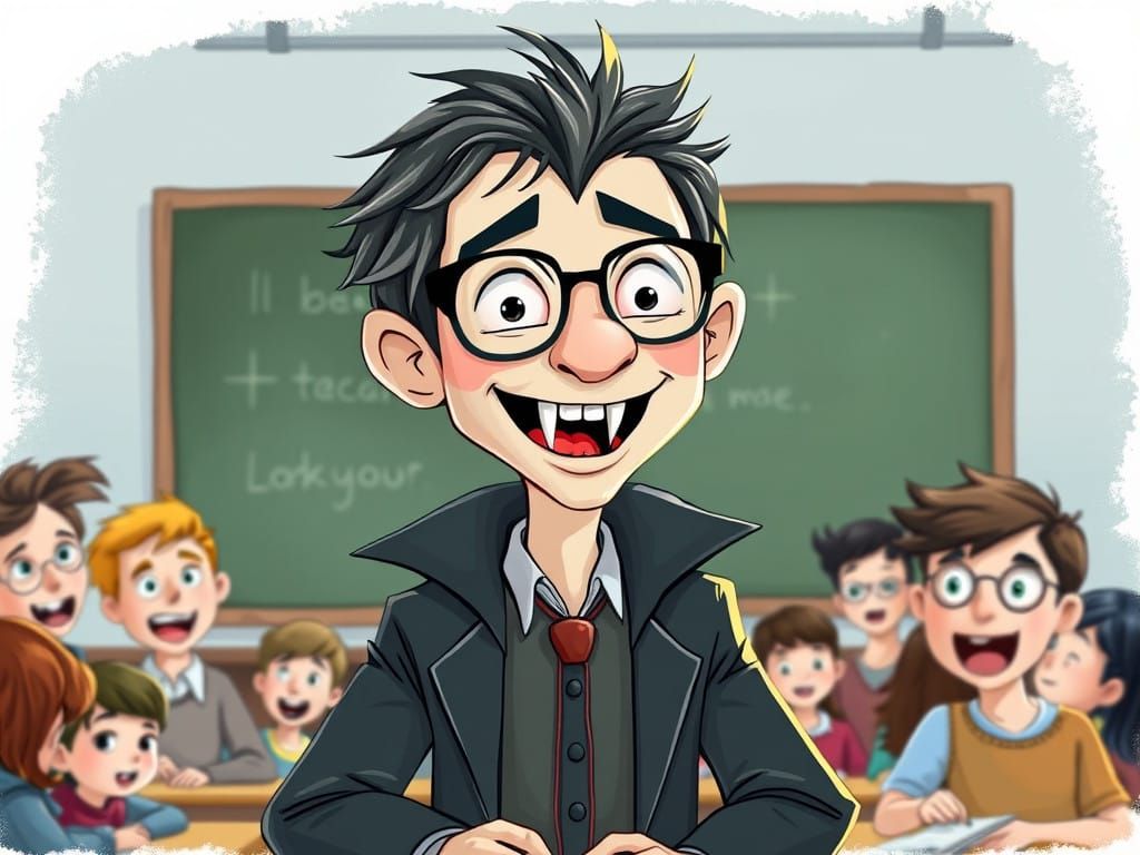 Concept Art - Vampire Teacher Stands Before Class in Dark Fa...