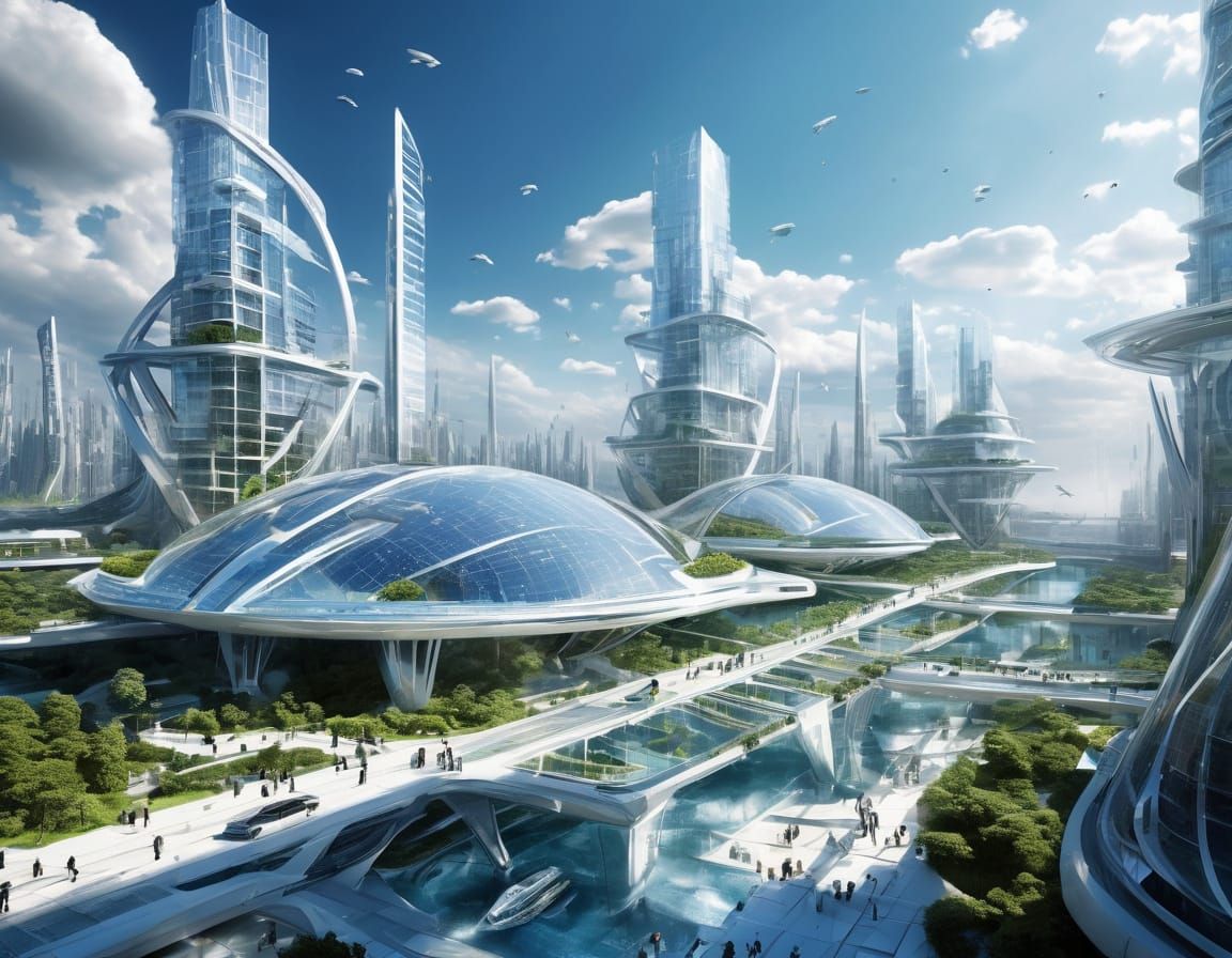 Sustainable Utopia City in the Clouds: Futuristic ... - AI Art