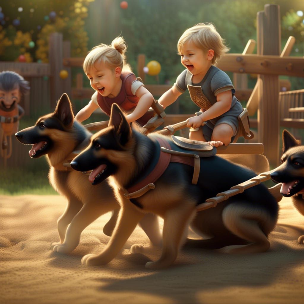 Backyard Playtime - AI Generated Artwork - NightCafe Creator