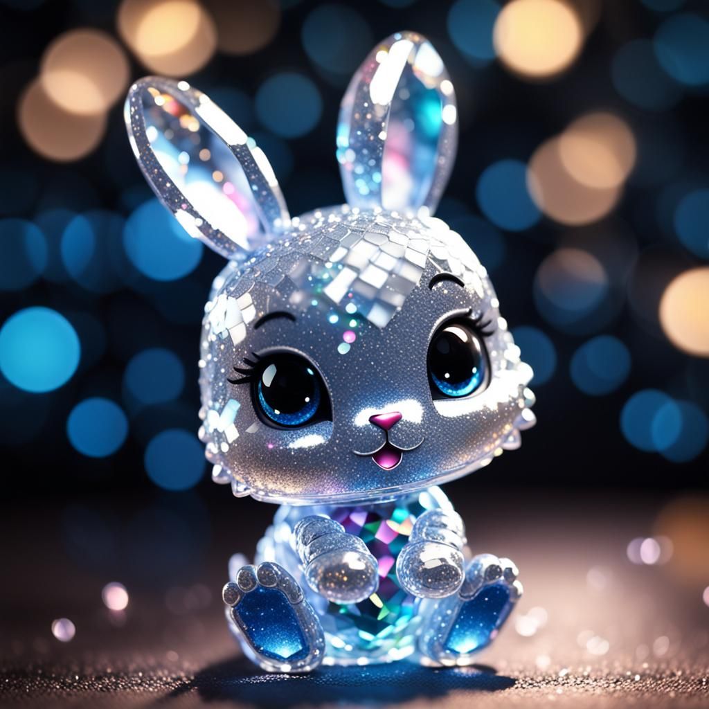 A Cute Crystal Bunny - AI Generated Artwork - NightCafe Creator