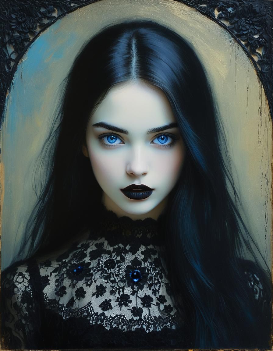 Woman in black lace - AI Generated Artwork - NightCafe Creator