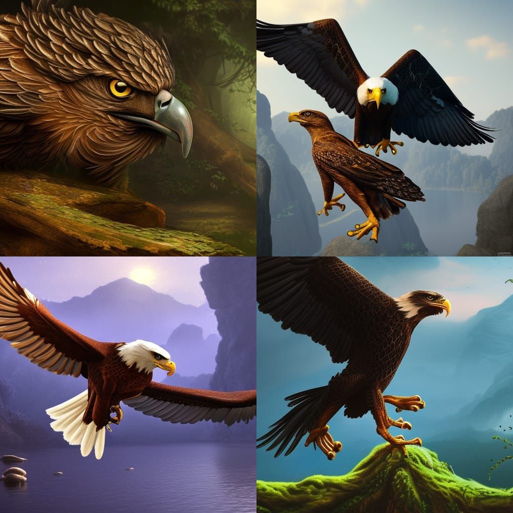 eagle eating a frog - AI Generated Artwork - NightCafe Creator