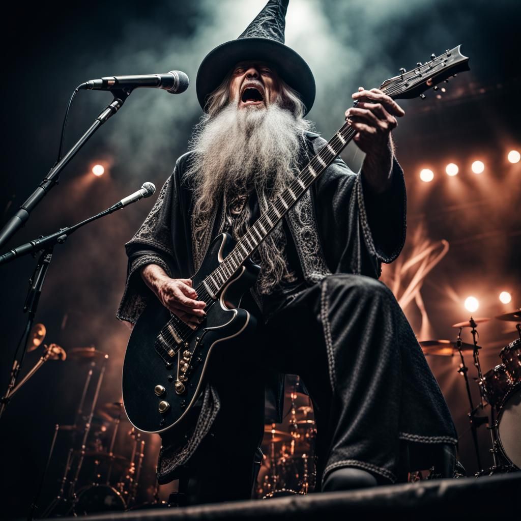 Wizard singing in heavy metal band - AI Generated Artwork - NightCafe ...
