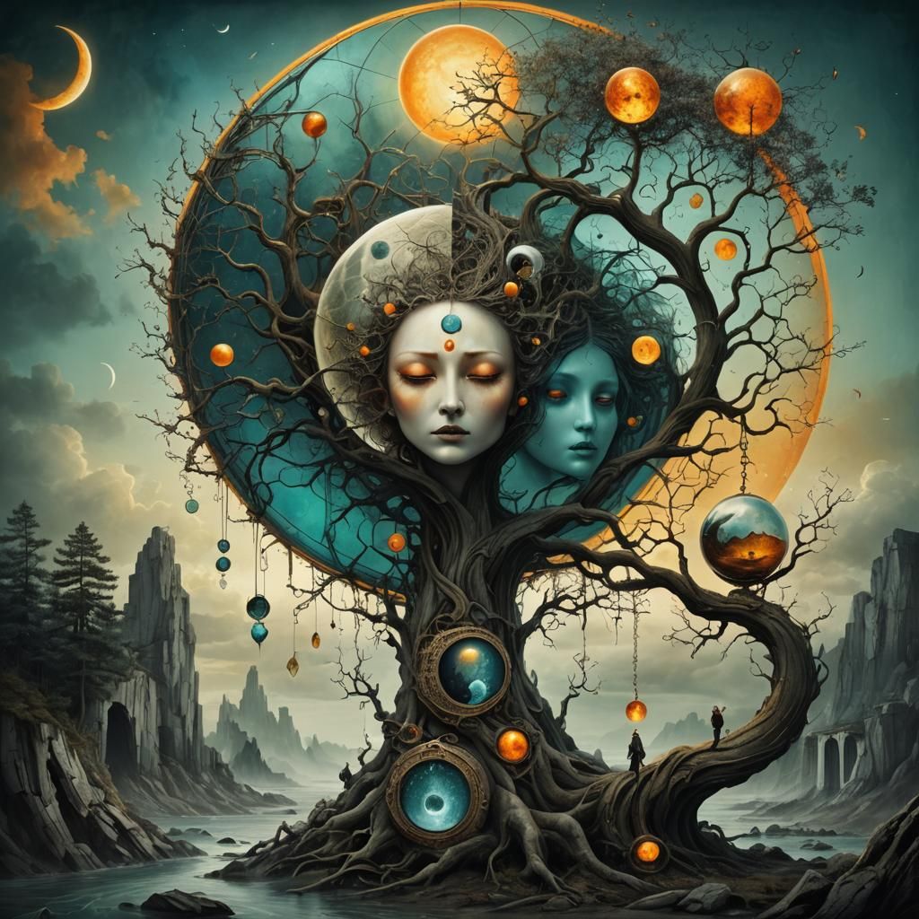 Duality tree - AI Generated Artwork - NightCafe Creator