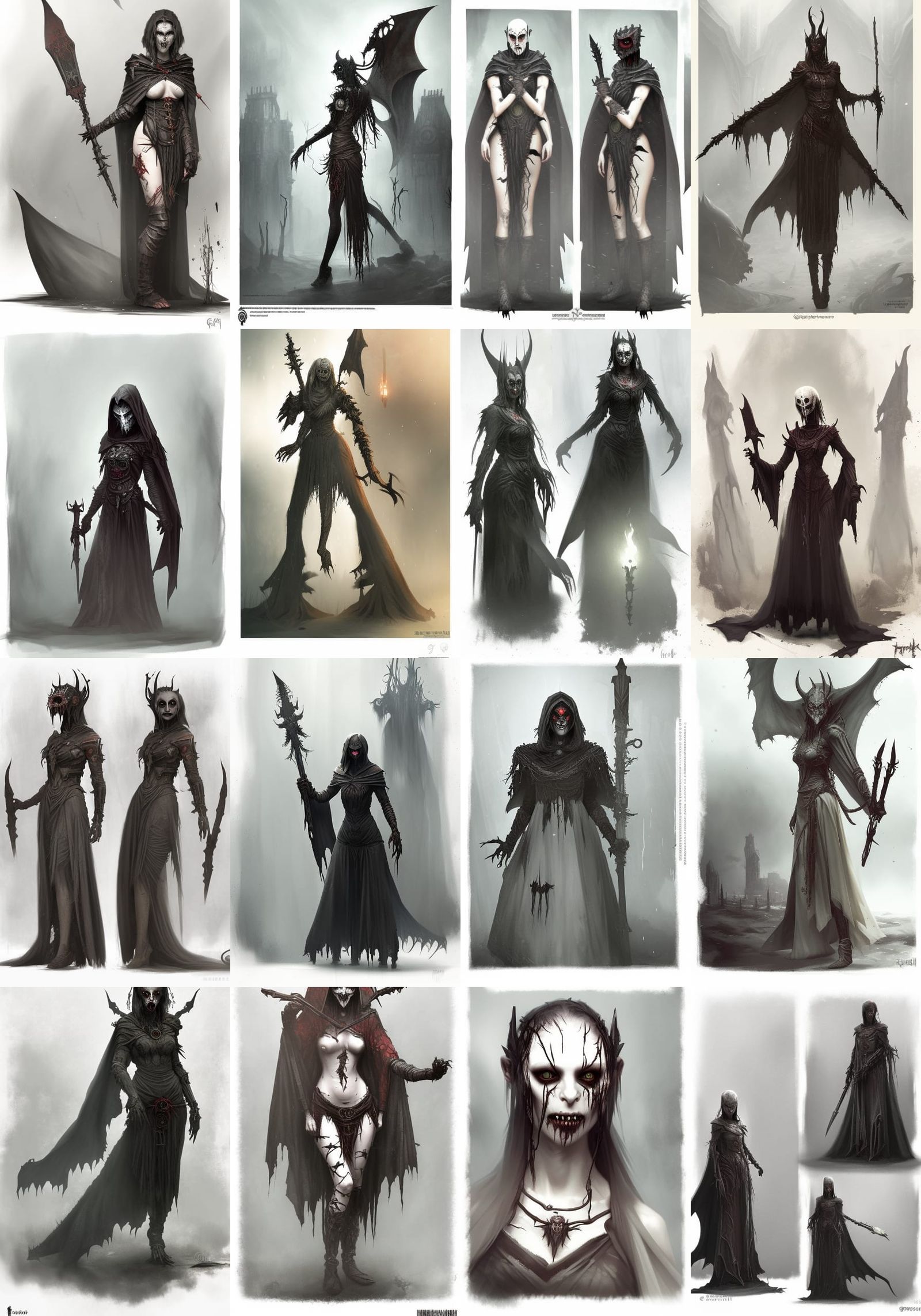 creepy ugly ancient slavic female vampire, dark nightmare, shaman dress ...