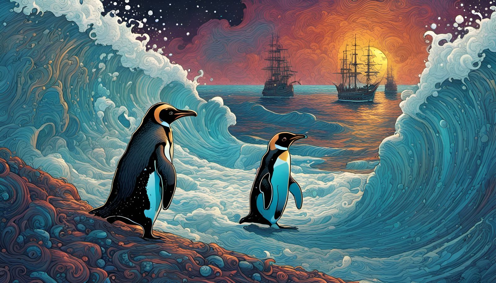 Penguins Gonna Penguin - AI Generated Artwork - NightCafe Creator