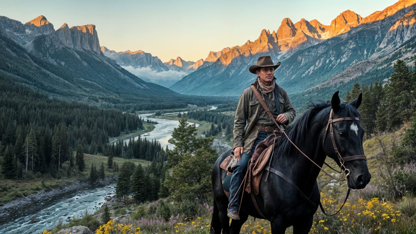 Poor lonesome cowboy - Serenic Landscape of Lone Cowboy in B...