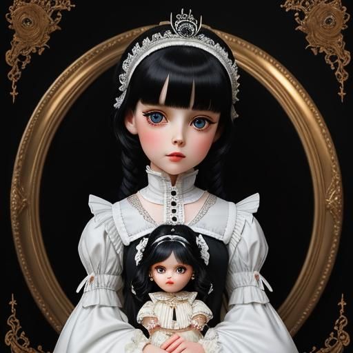 Creepy Cute Vulcan Victorian Shiny Porcelain Doll - AI Generated ...