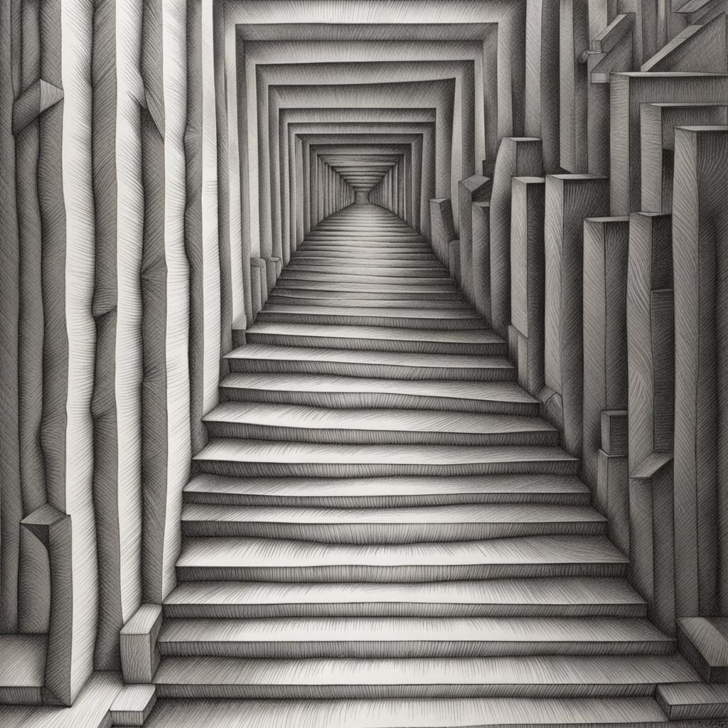 Optical illusion, stairs going up or down? - AI Generated Artwork ...