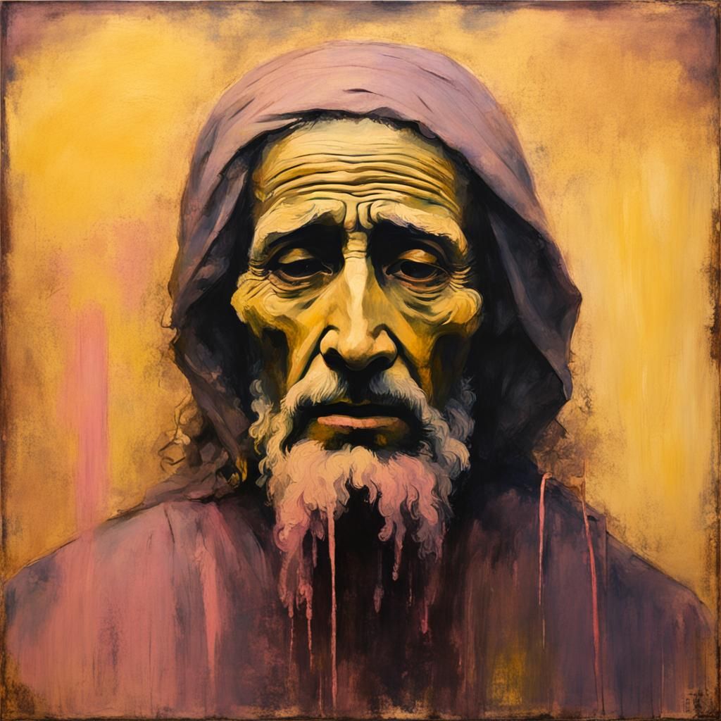 in the style of Henry Ossawa Tanner painting of blind beggar in 18th ...