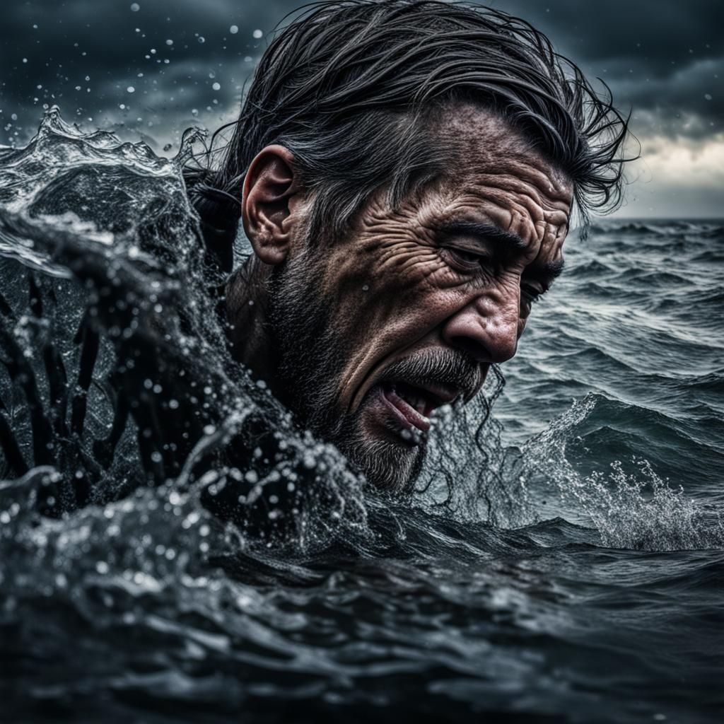 crying in the ocean - AI Generated Artwork - NightCafe Creator