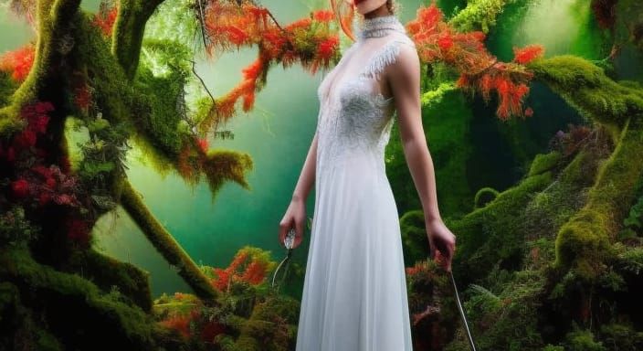 Universe-beautiful unicorn hybrid woman in mycelium network in warped ...