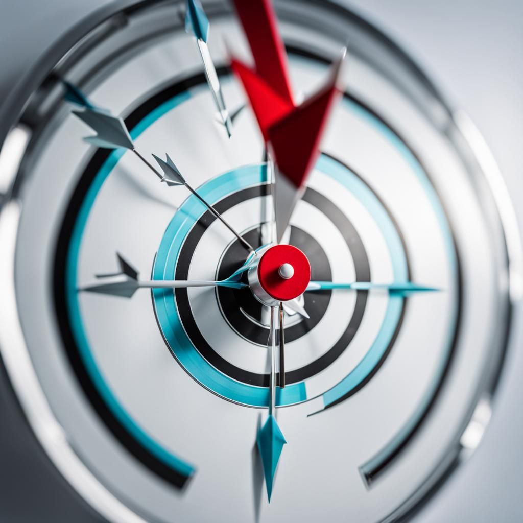 clear glass target, one arrow splits another arrow, shatters bullseye ...