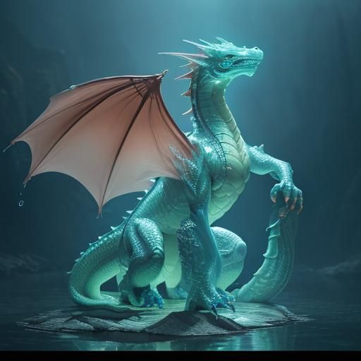 A translucent dragon made of water - AI Generated Artwork - NightCafe ...