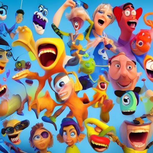 crazy cartoon expressions - AI Generated Artwork - NightCafe Creator