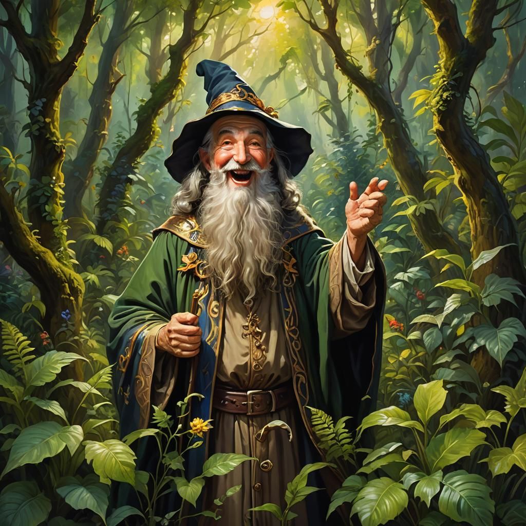 Happy nature wizard - AI Generated Artwork - NightCafe Creator