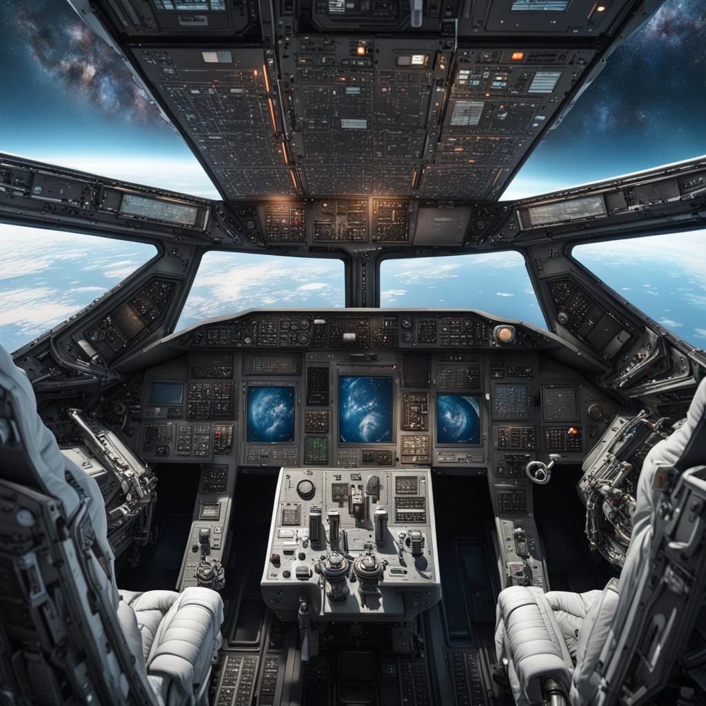 Spaceship cockpit - AI Generated Artwork - NightCafe Creator