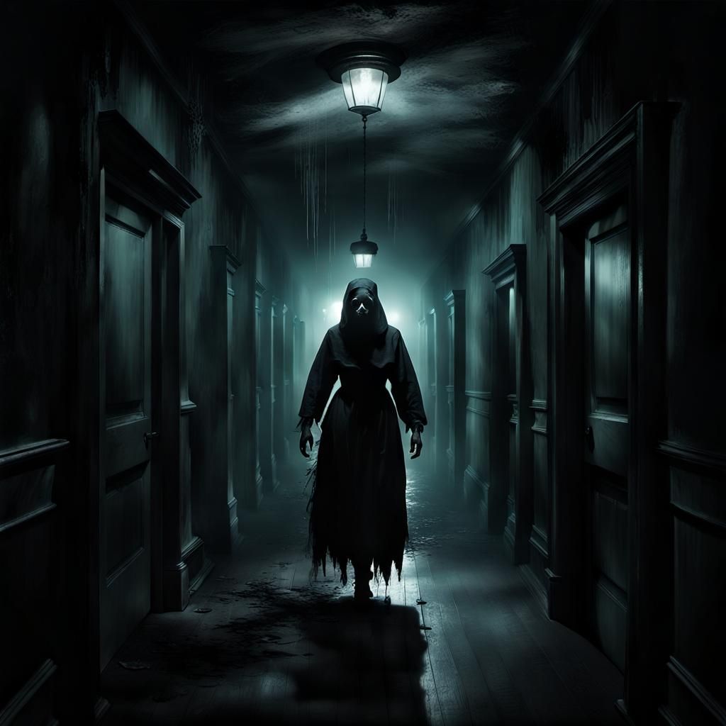haunted corridor of a mental insitution. Eerie creepy atmosphere - AI ...