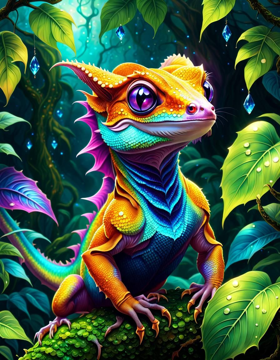 Fantasy Gecko Buddy - AI Generated Artwork - NightCafe Creator