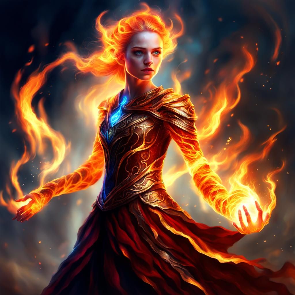 Fire Princess - AI Generated Artwork - NightCafe Creator