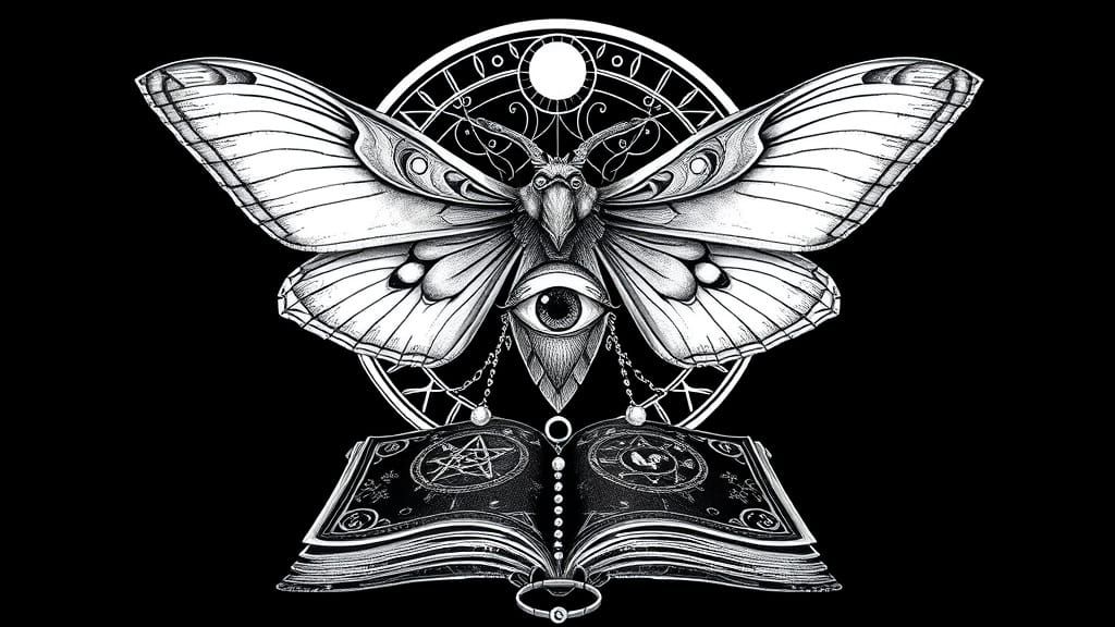 Cosmic Harmony: Celestial Moth in Mystical Splendo... - AI Art