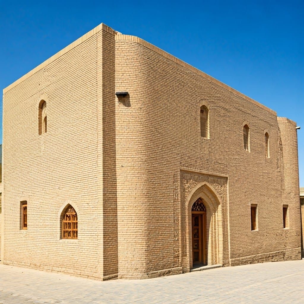 Traditional Islamic House in Baghdad, Front Elevation, Fair-face ...