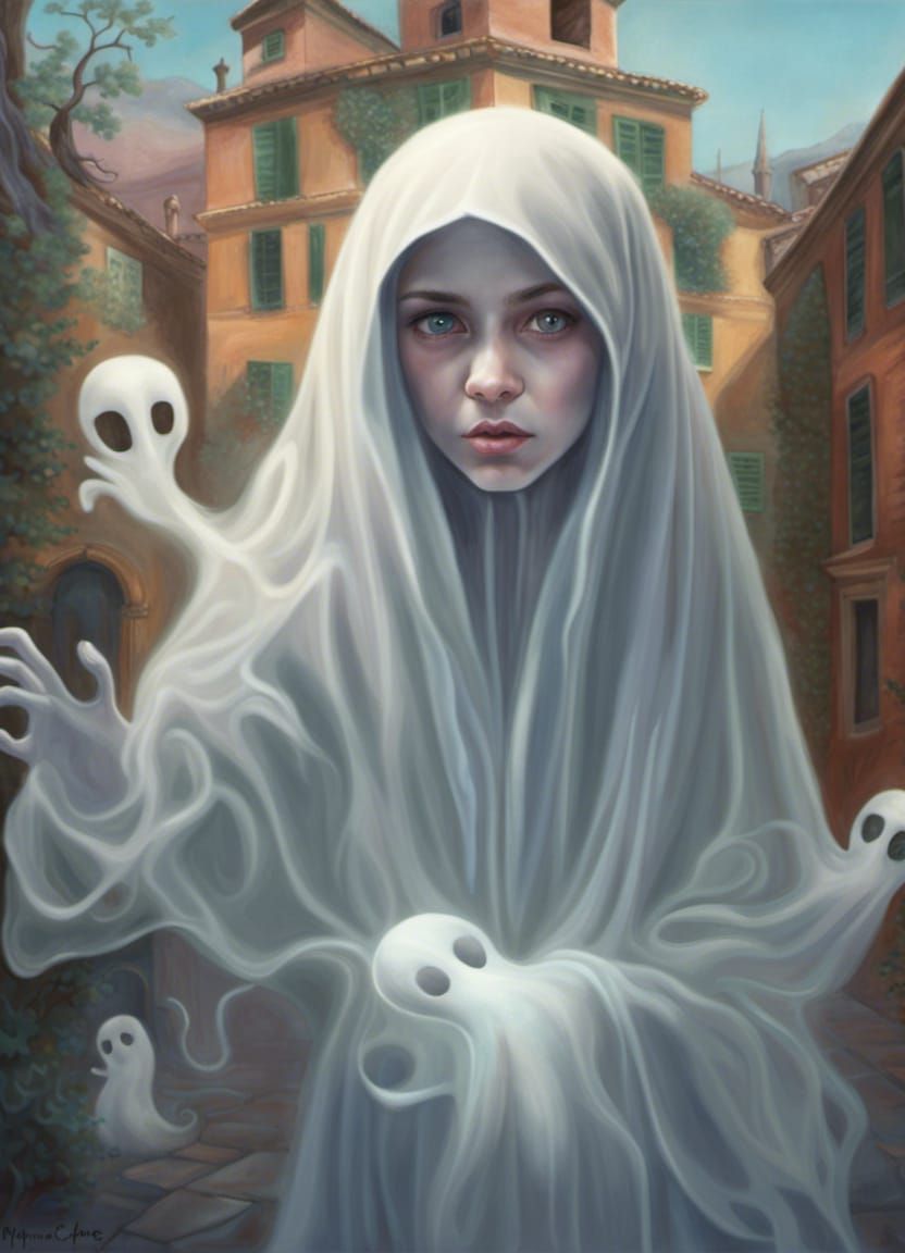 spooky young ghost - AI Generated Artwork - NightCafe Creator