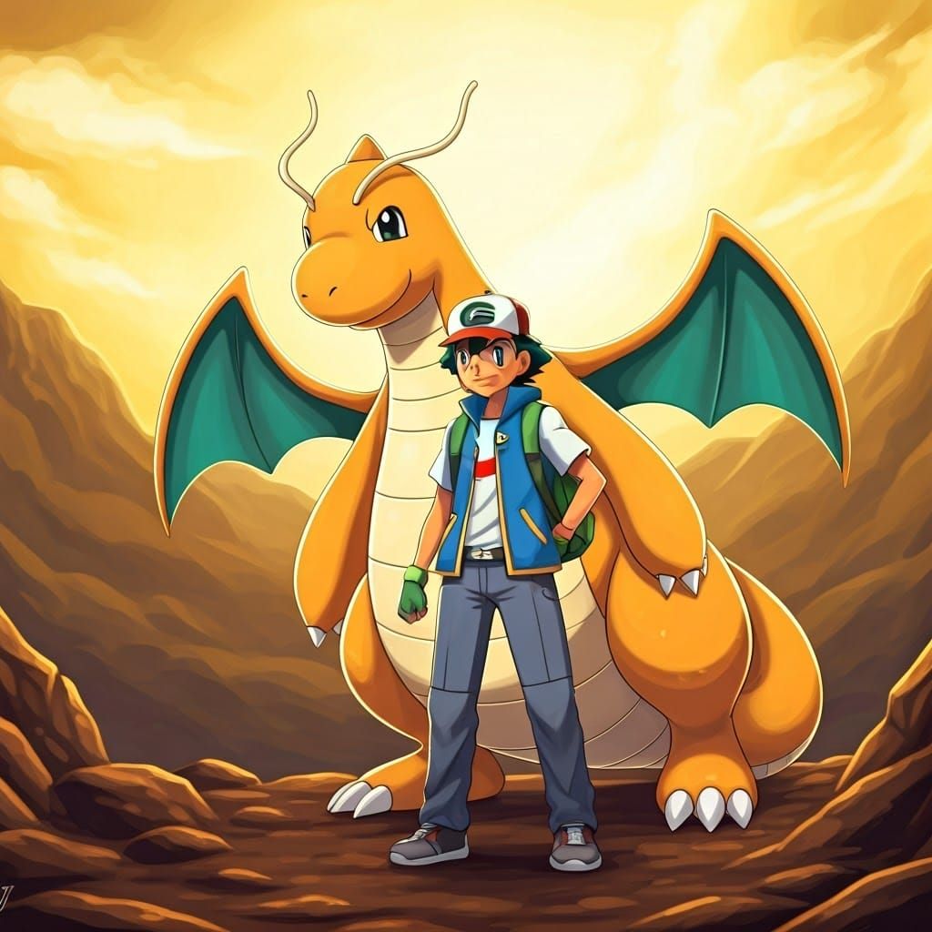 Ash Ketchum and his Dragonite - Ash Ketchum and his Heroic D...