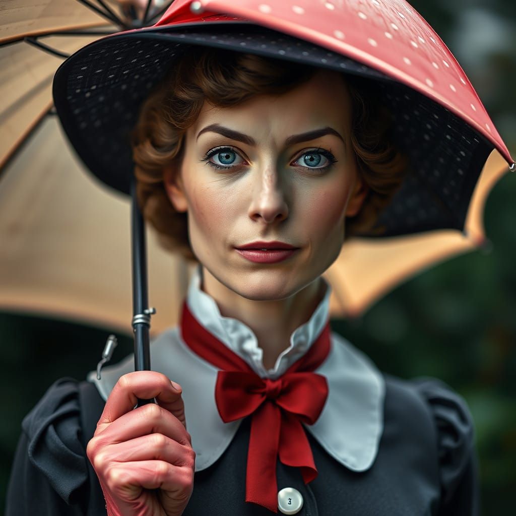 A Distinguished Young Woman with Piercing Blue Eye... - AI Art