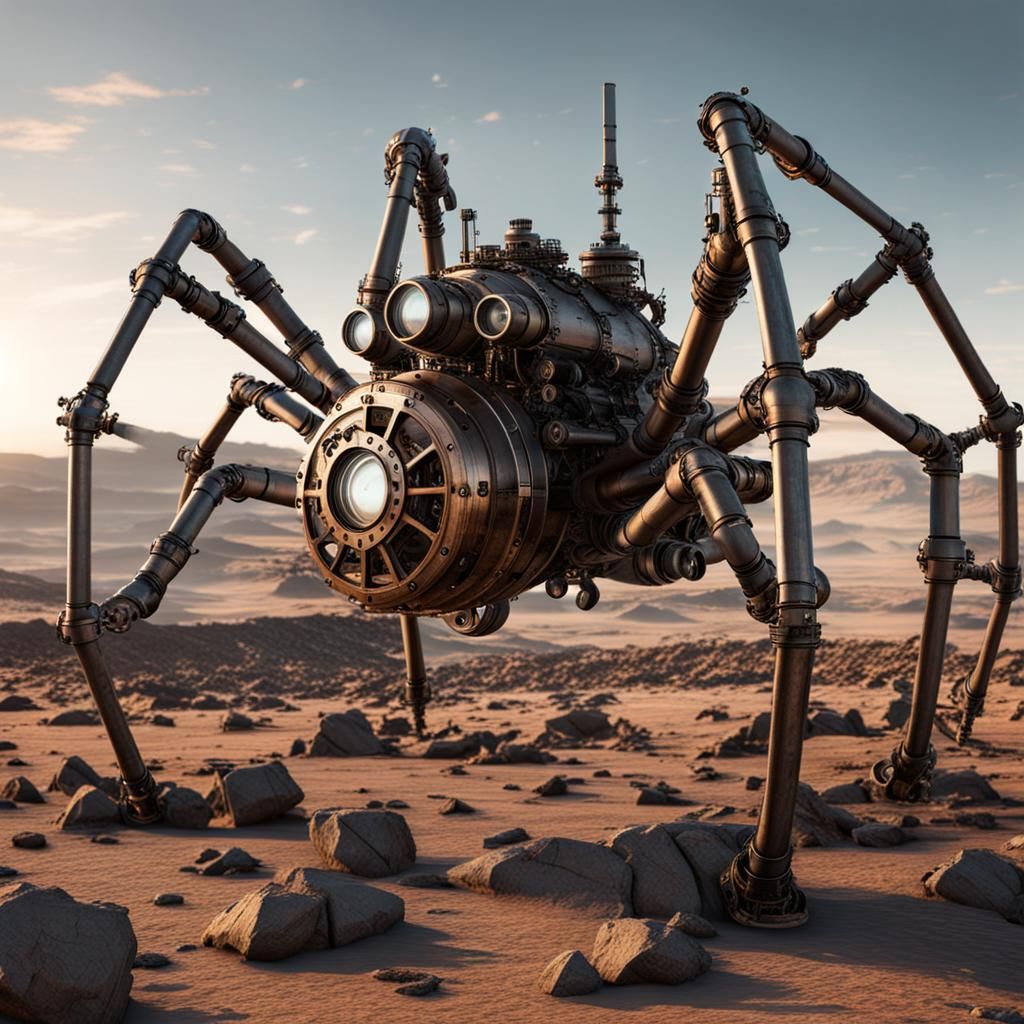 Steam Spider Stalks Battlefield II - AI Generated Artwork - NightCafe ...