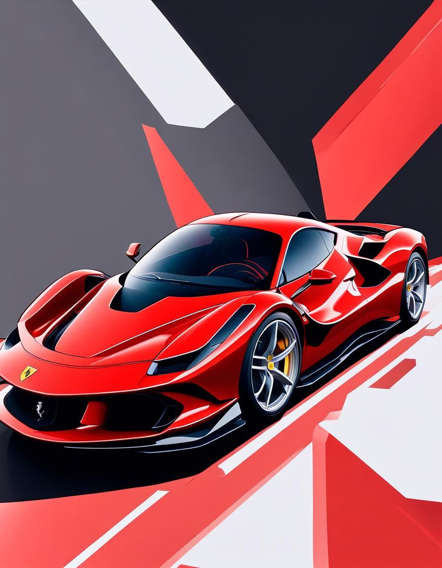 Poster Design Ferrari FS90 - AI Generated Artwork - NightCafe Creator