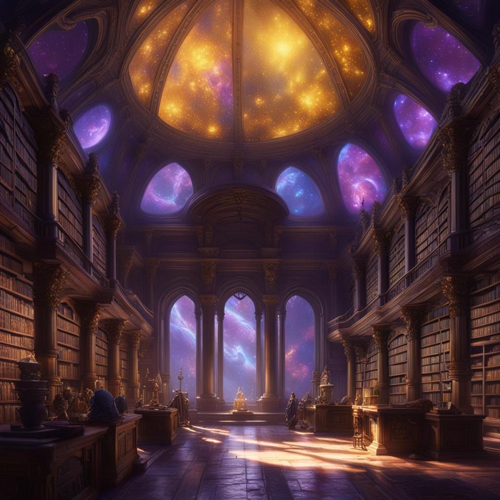 Heavenly Library - AI Generated Artwork - NightCafe Creator