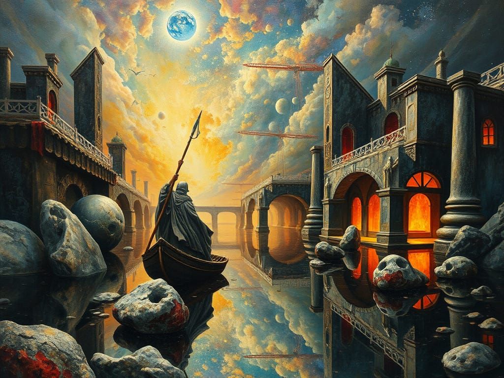 hyperdetailed Metaphysical Painting cascading memories infinite ...