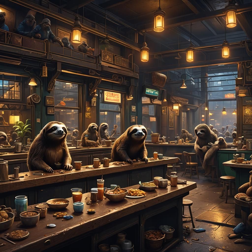 Sloth Bar - AI Generated Artwork - NightCafe Creator