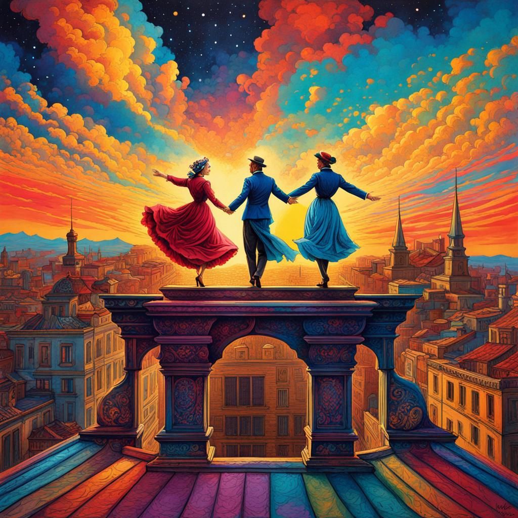 dancing on the rooftop - AI Generated Artwork - NightCafe Creator