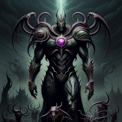 Dark Fantasy Paper Mache Monsters Meet Parallax Su... - AI Art